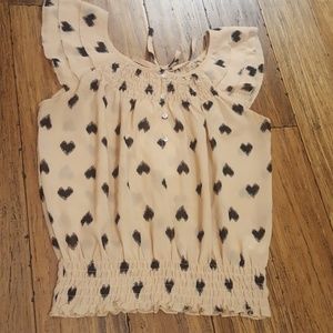 Marisol | Tops | Marisol Black And Pink Shirt With Black Hearts | Poshmark